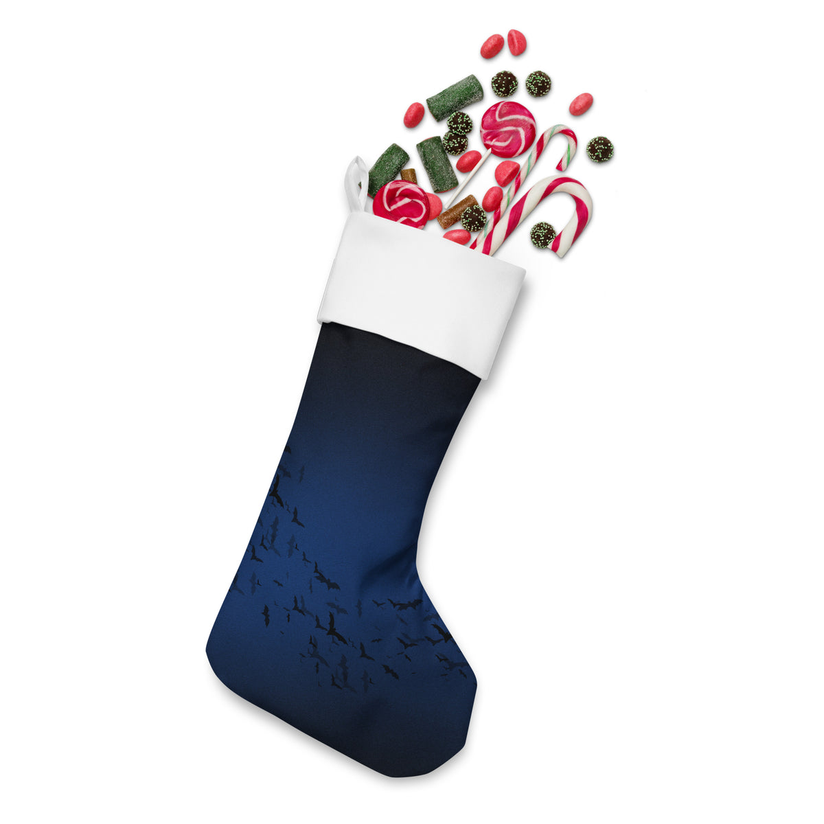 Bats Flying at Night Christmas stocking – Dark Whimsical Art